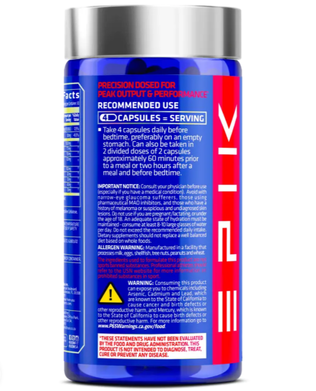 Usn Epik Test GH Anabolic Performance-30Serv.-120Caps. | Maxmuscle Elite