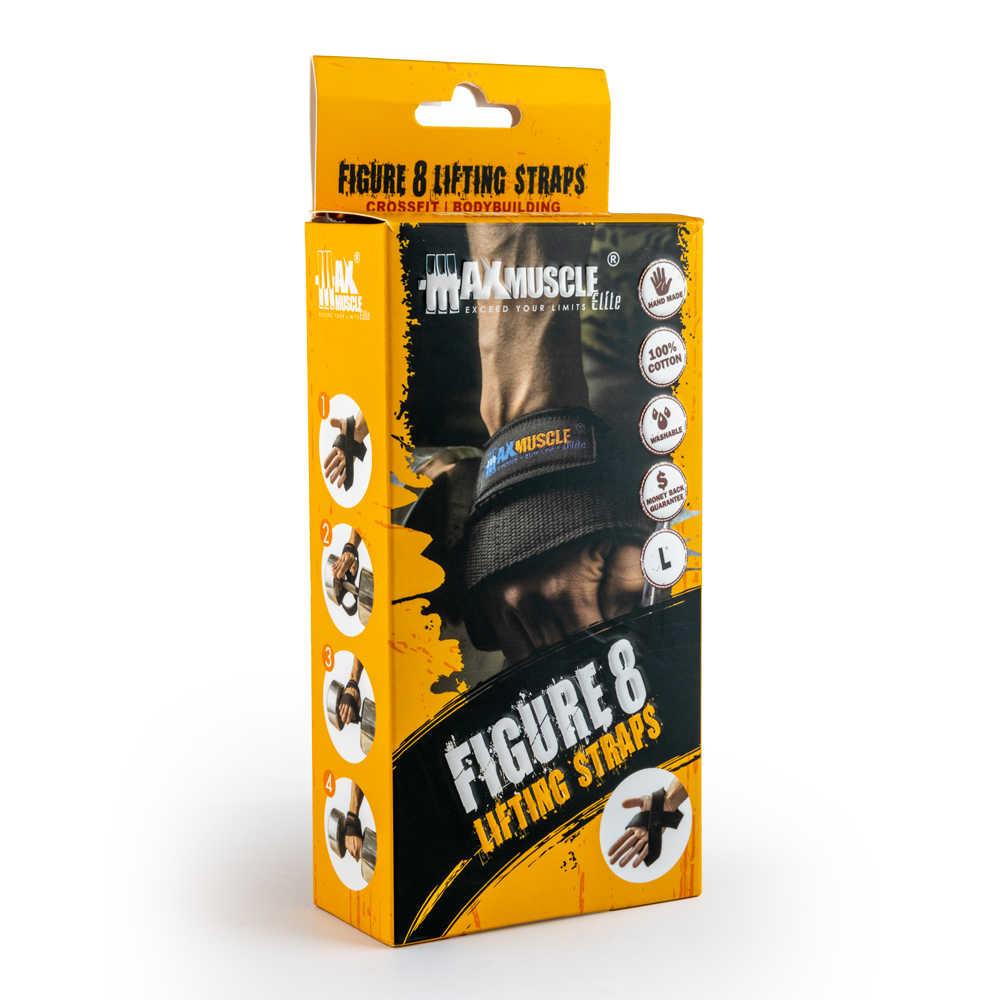Max Muscle Figure 8 lifting Straps-Large | Maxmuscle Elite