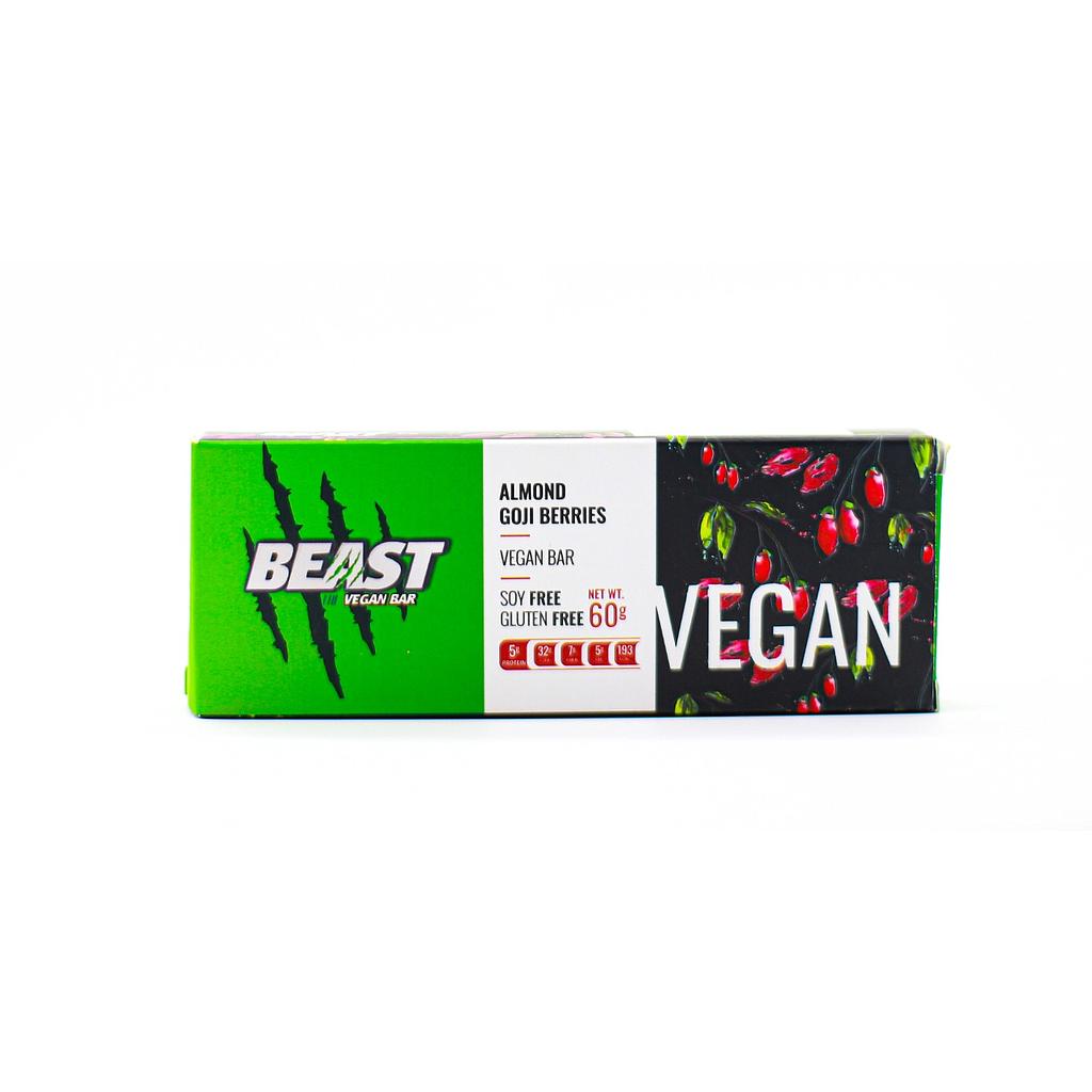 Beast Protein Bar Vegan 60G Almond Goji Berries | Maxmuscle Elite