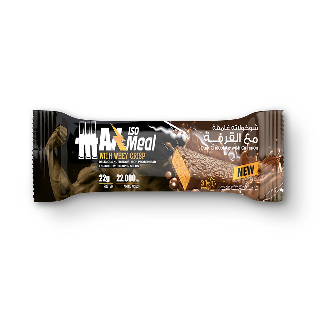 Max Muscle Max Iso Meal - Protein bar -70G-Dark Chocolate Cinnamon ...