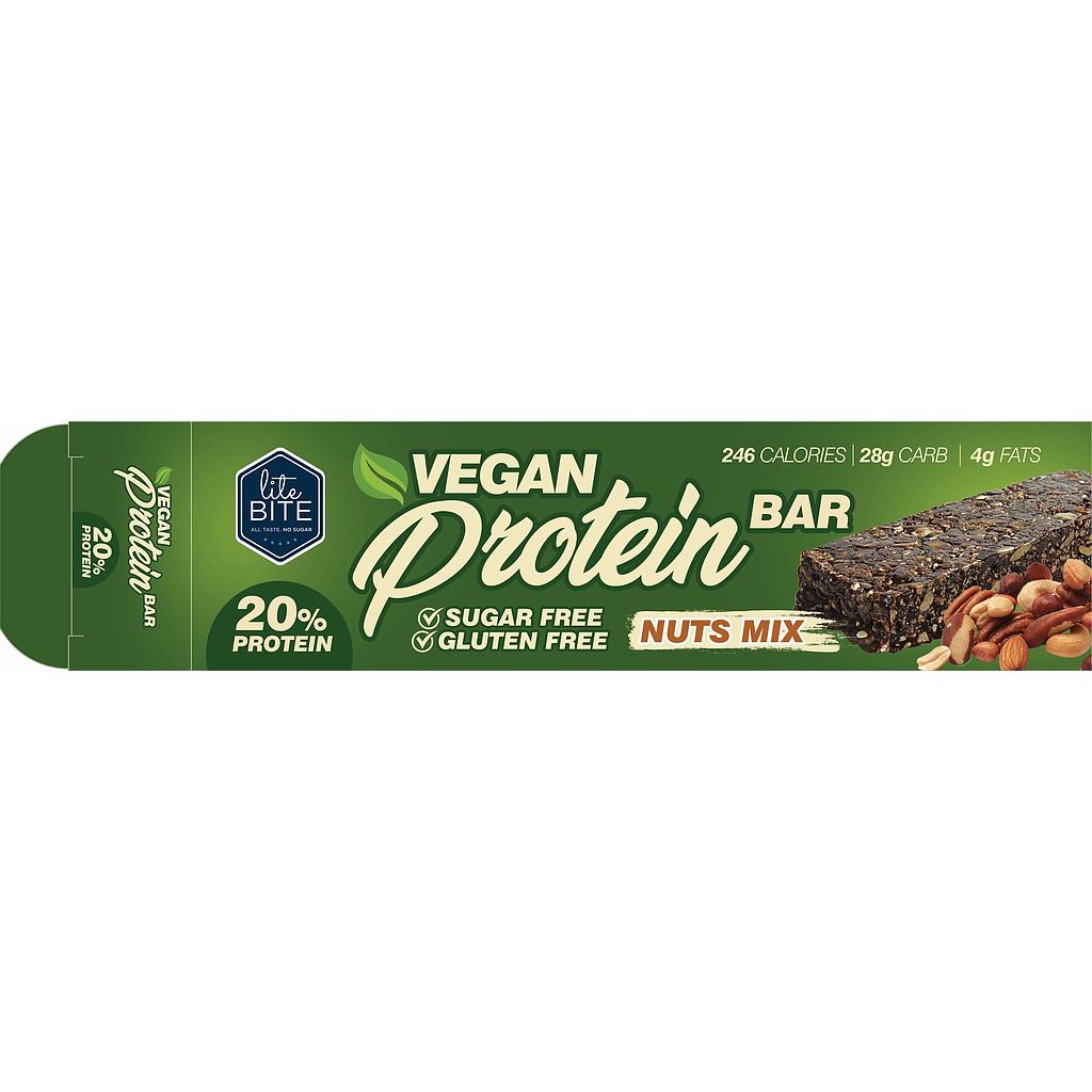 Lite Bite Vegan Protein Bar-60G-Nuts Mix | Maxmuscle Elite