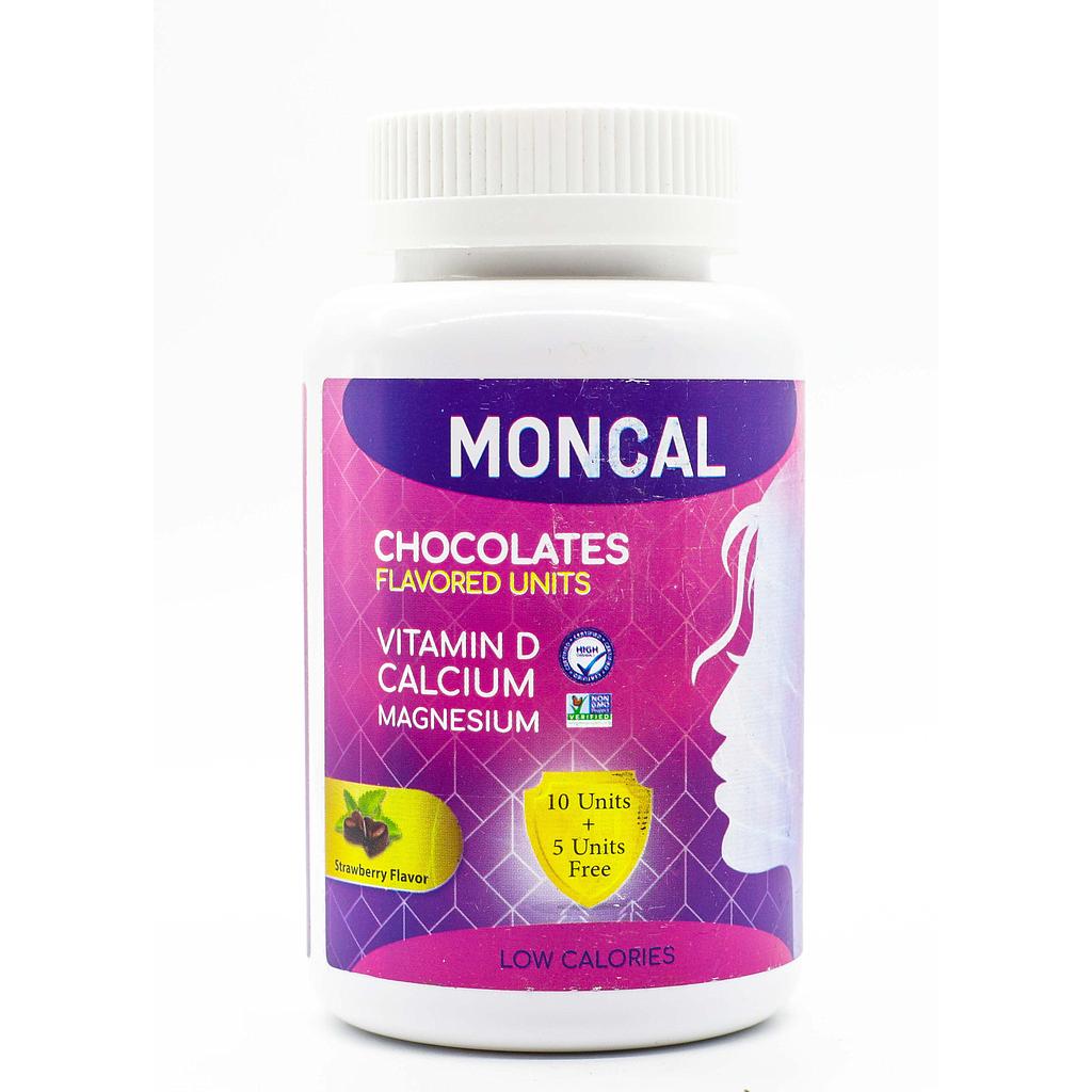 Moncal Chocolates Flavored Units Vitamin D-15Serv.-15Units-Strawberry ...
