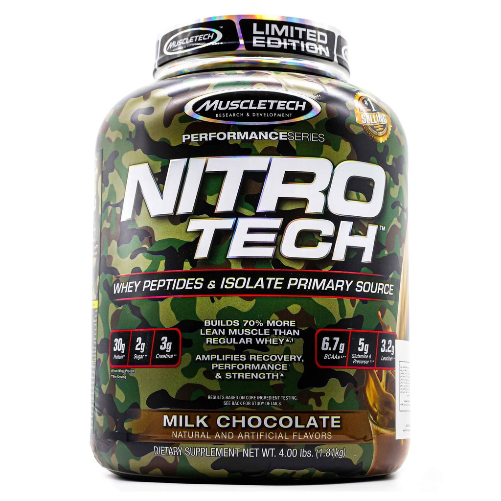 Muscletech Nitro-Tech, 41 serving, 1.80 Kg. (Milk Chocolate ...