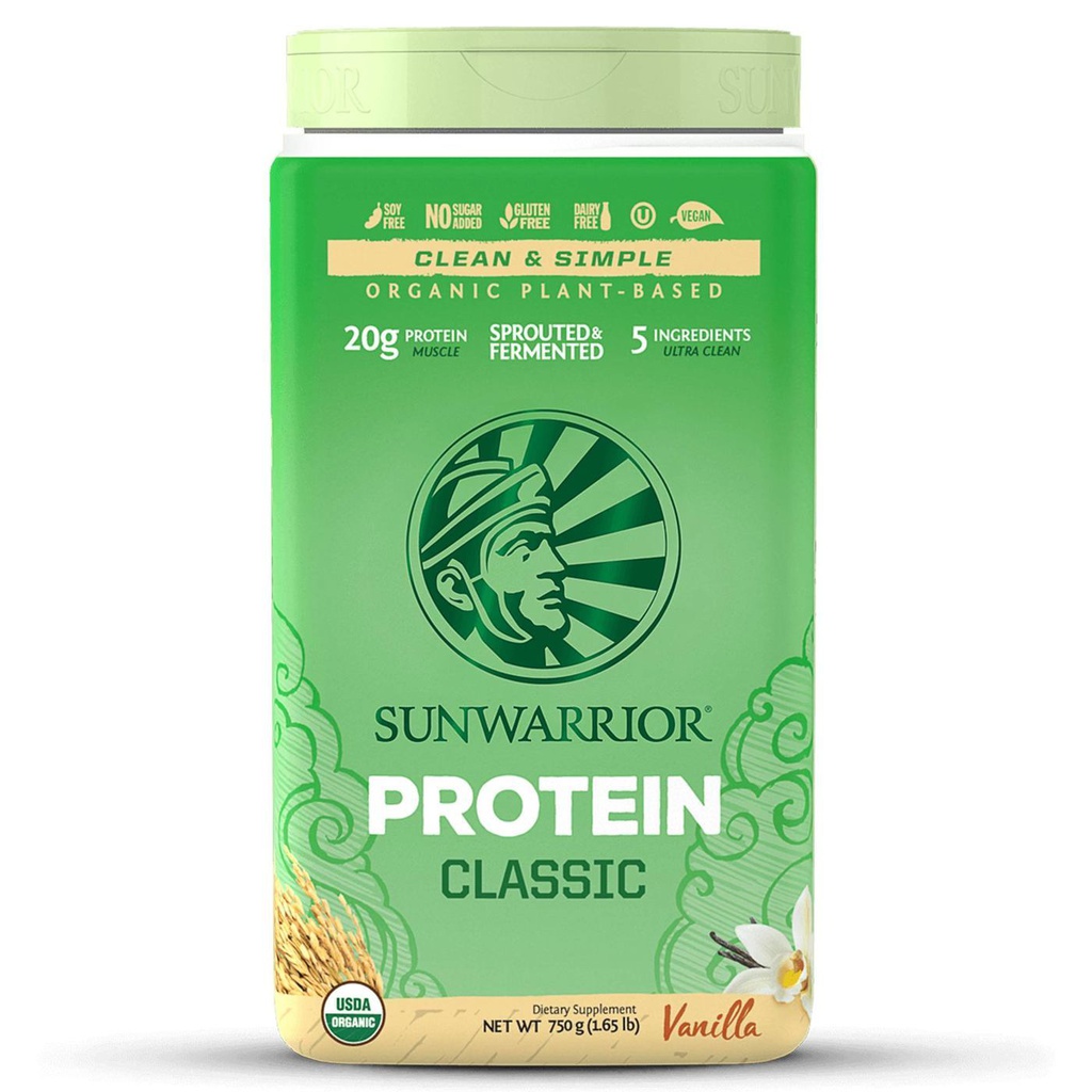 Sunwarrior Organic Plant-Based Vegan Protein Classic-750G-30Serv ...