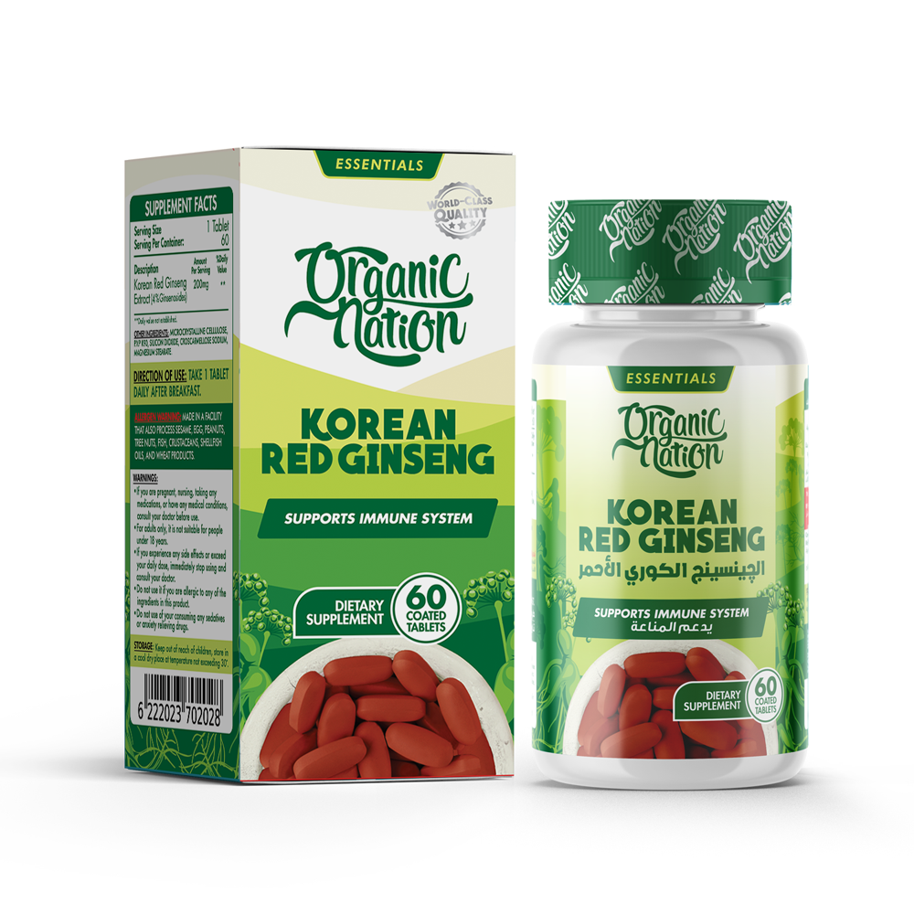 Organic Nation Red Korean Ginseng-60Serv.-60Tablets | Maxmuscle Elite