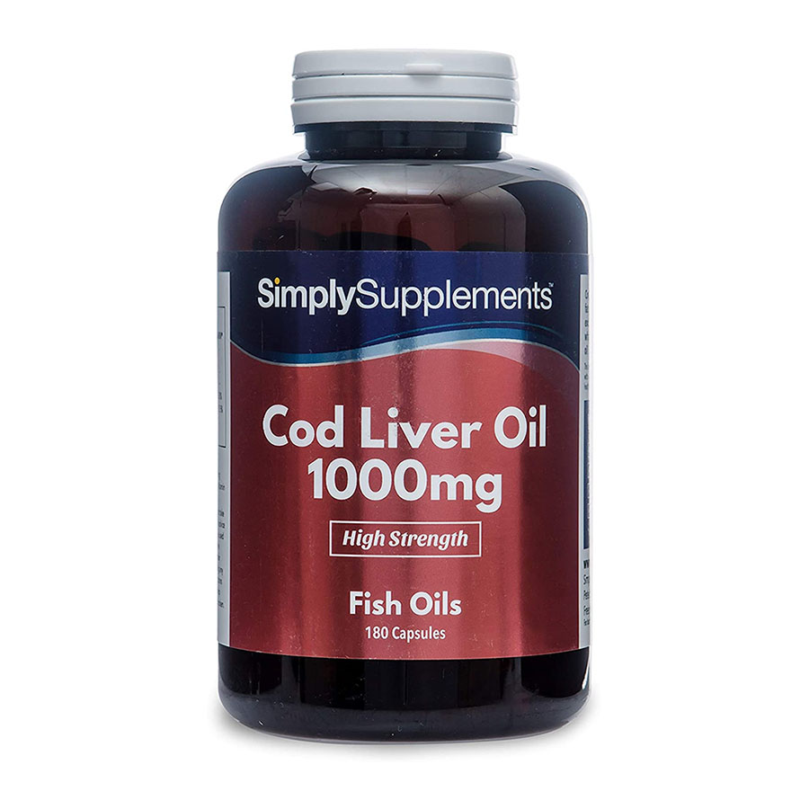 Simply Supplements Cod Liver Oil1000mg Fish Oils-60Serv.-180 caps ...