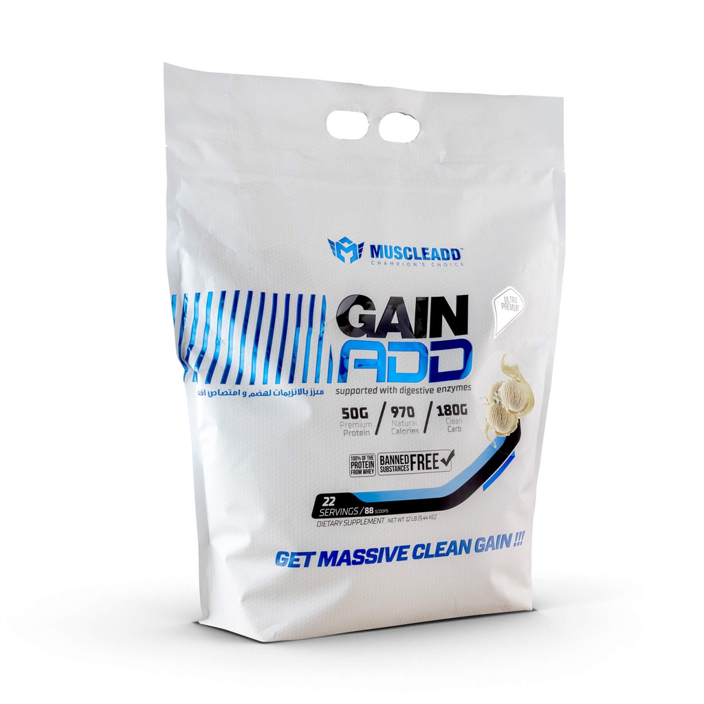Muscle Add Gain Add-22Serv.-5.44KG-Vanilla | Maxmuscle Elite