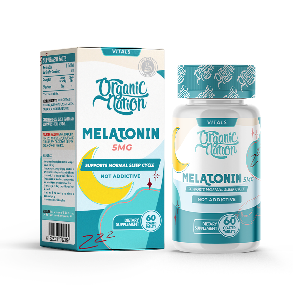 Organic Nation Melatonin 5mg-60Serv.-60Tablets | Maxmuscle Elite