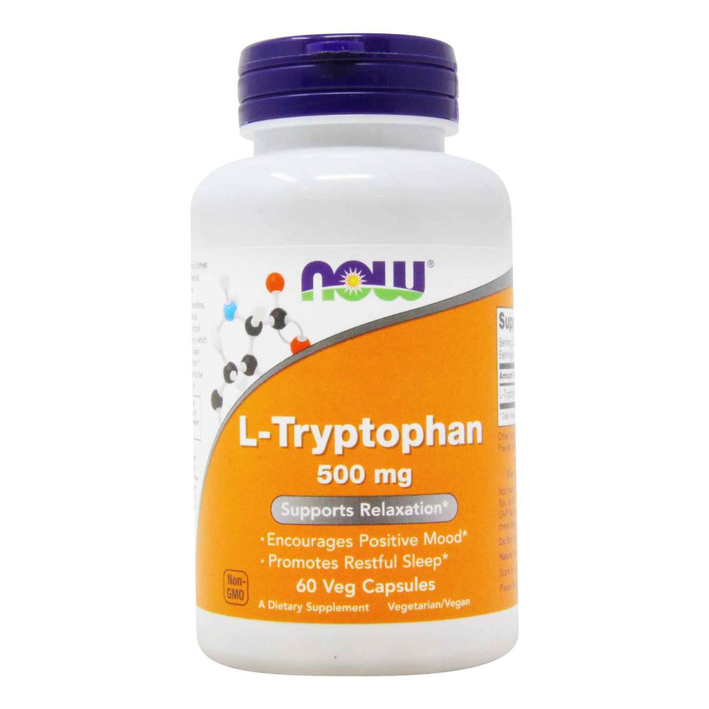 Now Foods L-Tryptophan 500MG.-30Serv.-60Veg Capsules. | Maxmuscle Elite