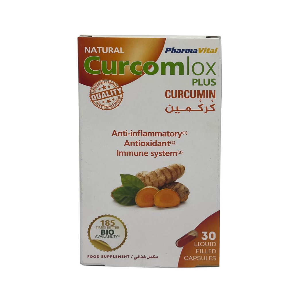Pharma Vital Natural Curcomlox Plus Curcumin-30Serv.-30Liquid Capsules ...