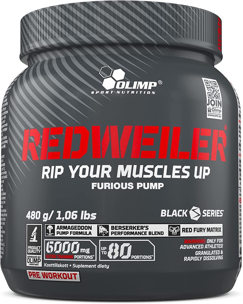 Olimp Sport Nutrition Red Weiler Black Series-80Serv.-480G-Orange Juice | Maxmuscle Elite