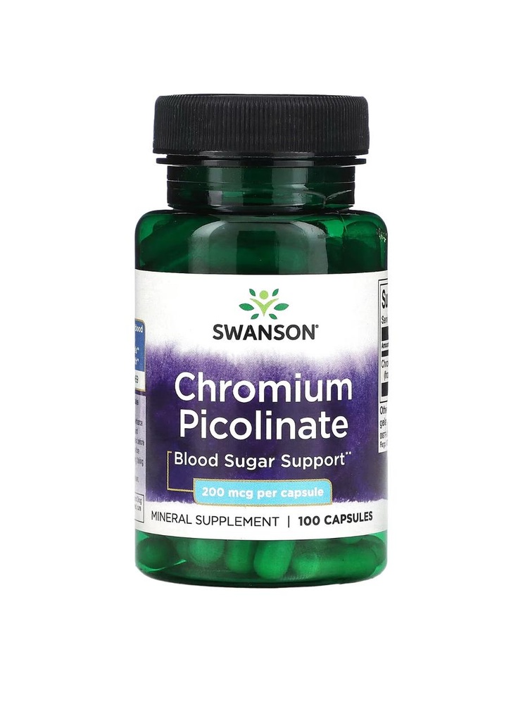 Swanson Chromium Picolinate 200mg.-100Serv.-100Capsules | Maxmuscle Elite