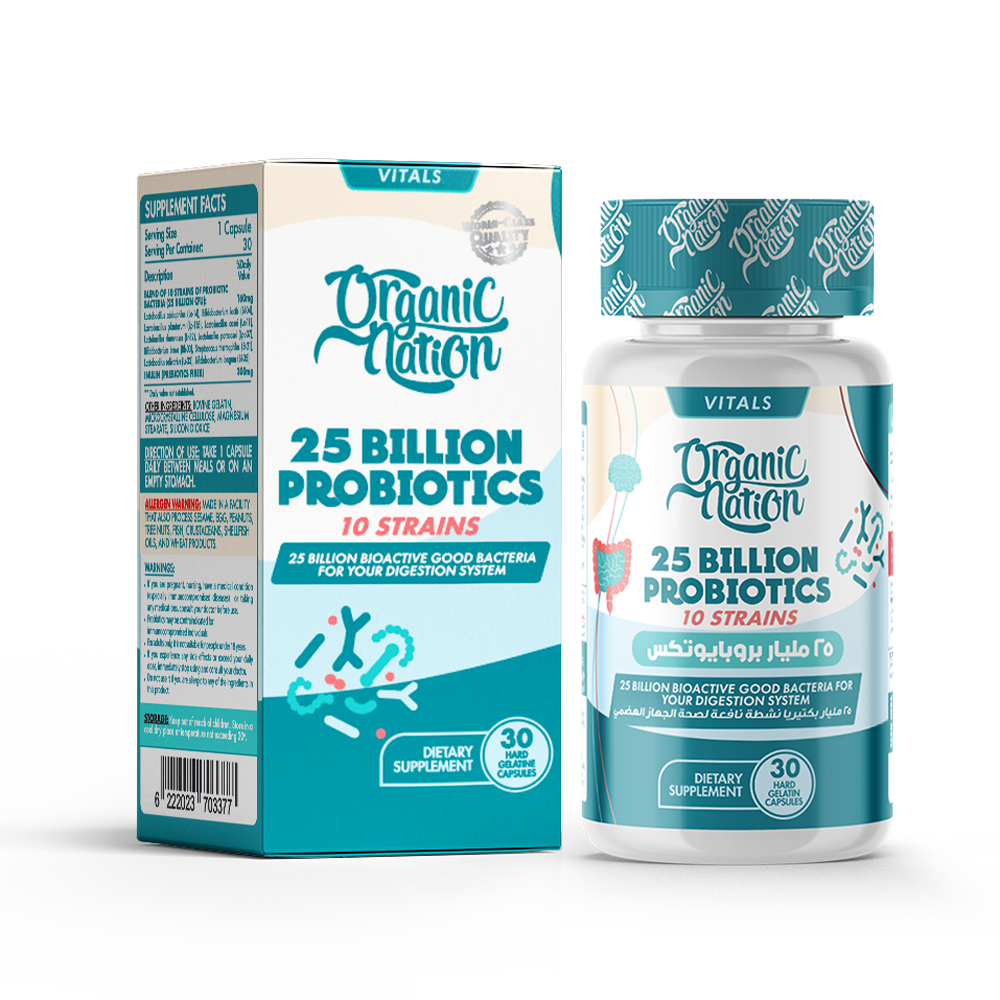 Organic Nation 25 Billion Probiotics-30Serv.-30 Capsules | Maxmuscle Elite