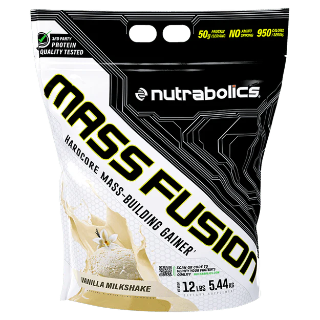 Nutrabolics Mass Fusion Gainer-22Serv.-5.44KG-Vanilla Milkshake ...