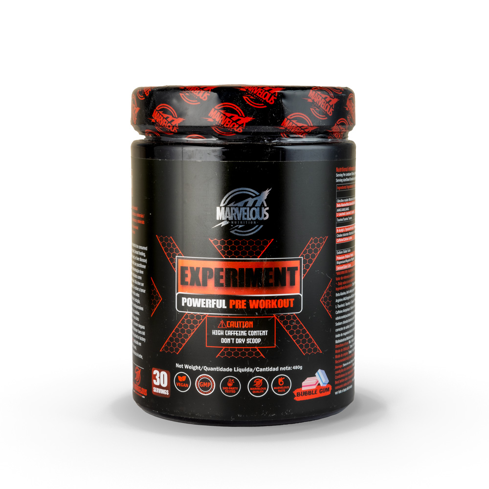 Marvelous Nutrition Experiment Powerful pre Workout-30Serv.-Bubble Gum ...
