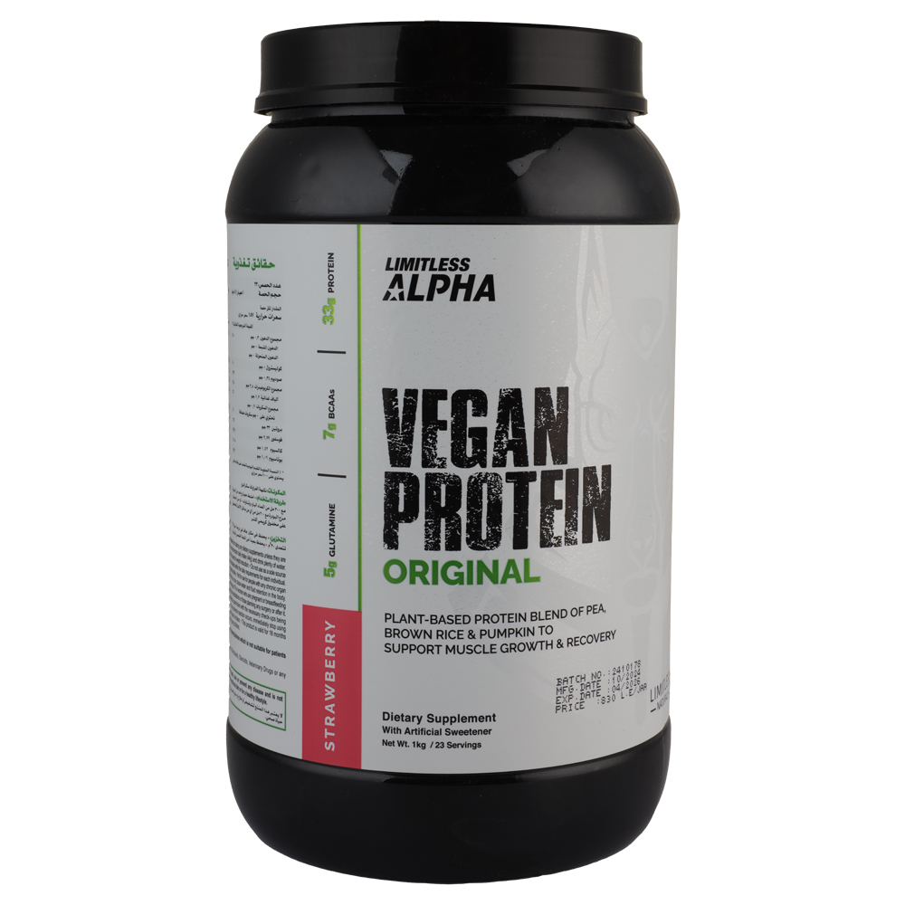 Limitless Vegan Protein Original-23Serv.-1KG.-Strawberry | Maxmuscle Elite